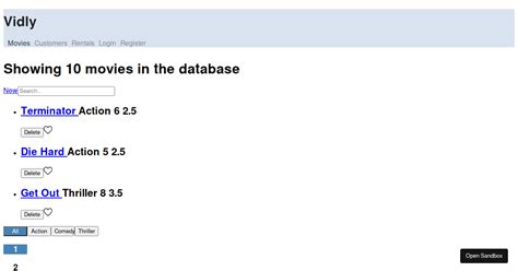 Code With Mosh Movies Site Codesandbox