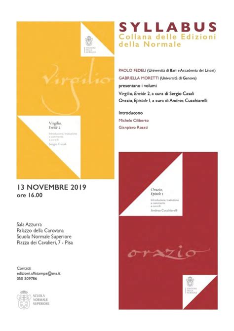 Scuola Normale Superiore Presentazione Della Collana Syllabus Delle Edizioni Della Normale