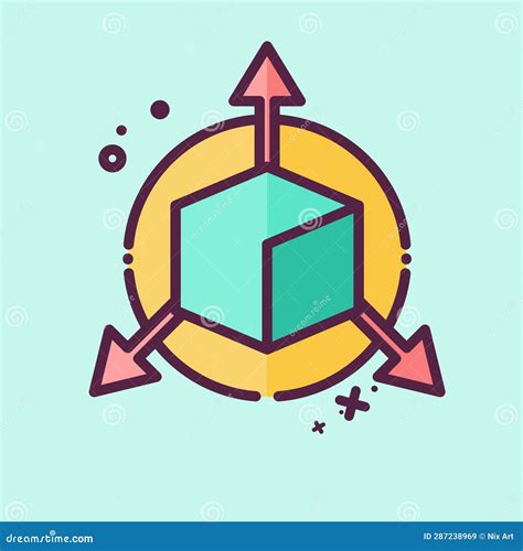 Icon Three Dimensional Object Related To 3d Visualization Symbol Mbe Style Simple Design