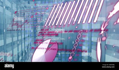 Image Of Statistical Data Processing Against Light Trails Over Computer