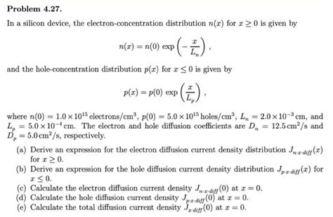 In A Silicon Device The Electron Concentration