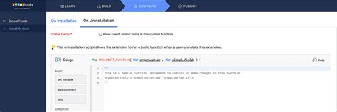 Configure Extension Developer Zoho Inventory