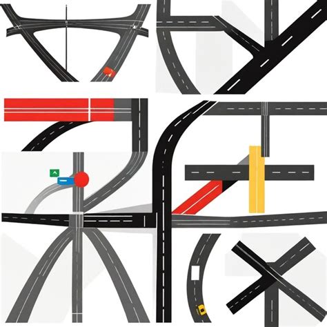 Intersection Vector Set White Background Isolated A High Qua Premium