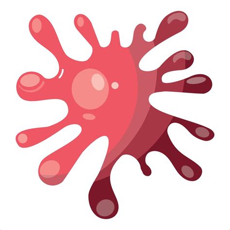 Vector Ink Drop Blob Colored Splashes Highlighted On A White