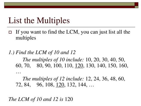 PPT Least Common Multiples PowerPoint Presentation ID