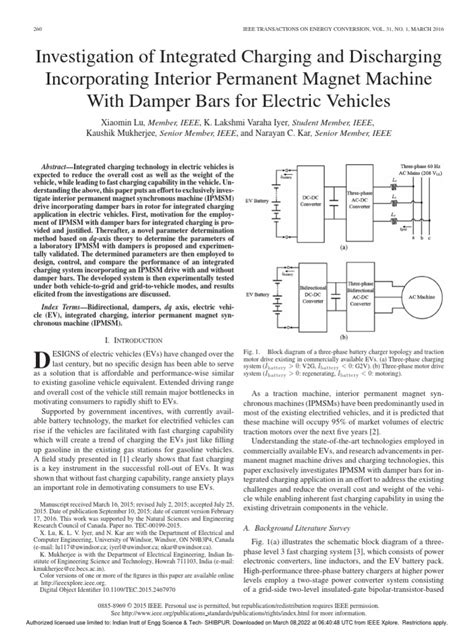 Investigation Of Integrated Charging And Discharging Incorporating