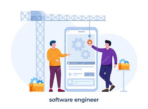 premium vector software engineer concept idea of programming and