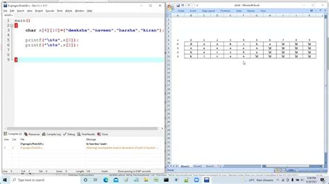 C Language Array Of Strings Reading And Printing Youtube