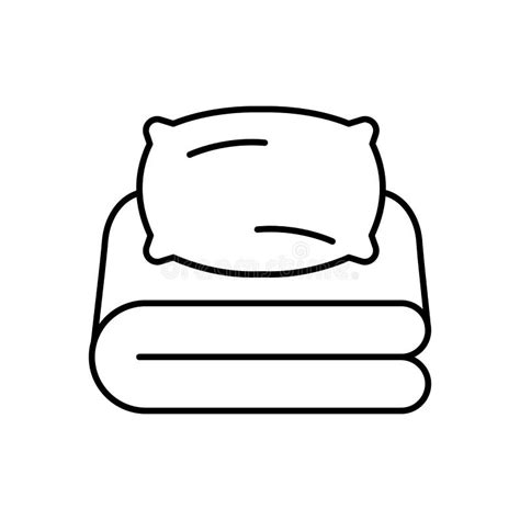 Outline Simple Bed Linen Black Vector Icon Eps 10 Outline Illustration Symbol With Pillows