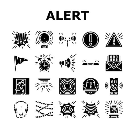 Vector De Configuração De ícones De Sinal De Alerta De Alerta Vetor