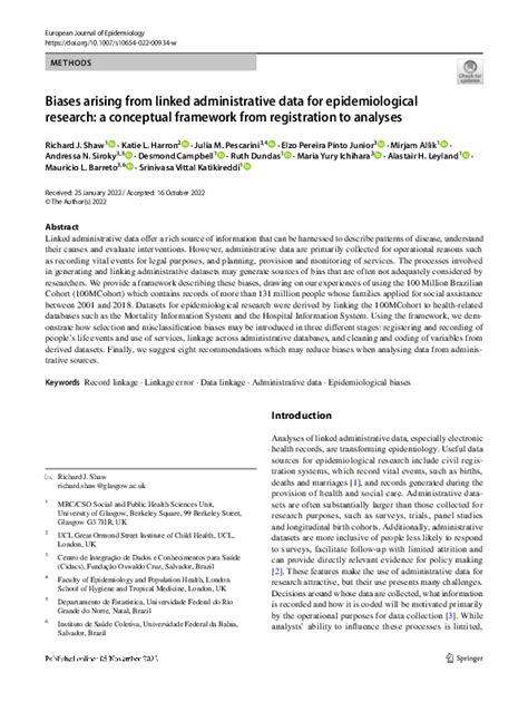 Pdf Biases Arising From Linked Administrative Data For