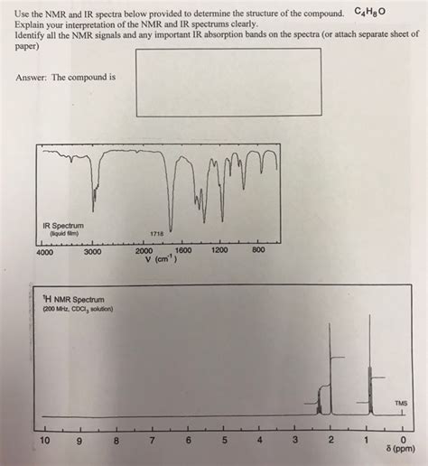 Solved Use The NMR And IR Spectra Below To Determine The Chegg Com