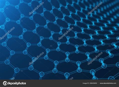 Rendering Abstract Nanotechnology Hexagonal Geometric Form Close Concept Graphene Atomic — Stock