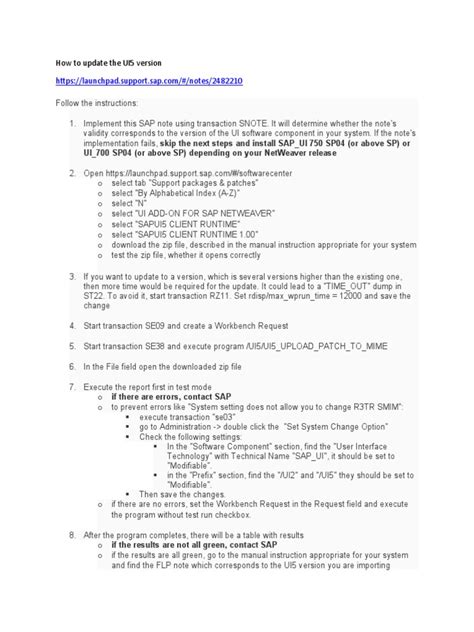 how to update the ui5 version pdf software user interface
