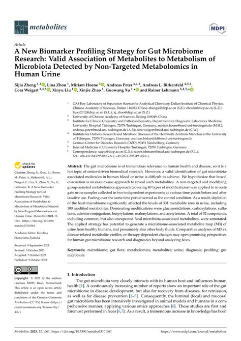 Pdf A New Biomarker Profiling Strategy For Gut Microbiome Research
