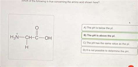 Solved Which Of The Following Is True Concerning The Amino