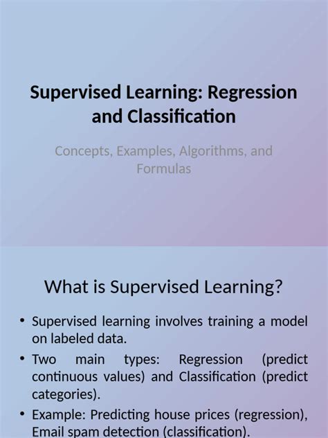Lec 8 Supervised Learning Regression Classification Pdf