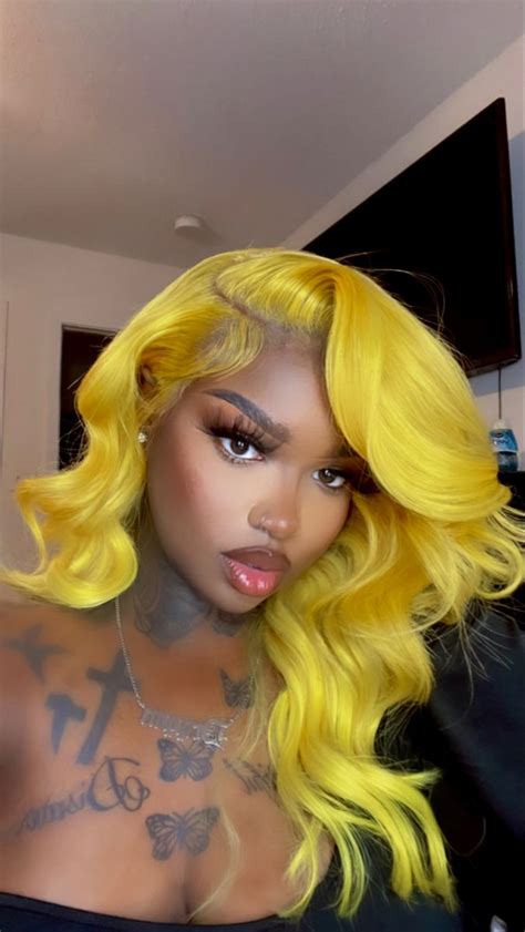 Yellow Wig Human Hair Wigs Hair Styles Wigs