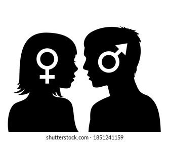 Man Woman Silhouette Sex Gender Symbols Stock Vector Royalty Free Shutterstock
