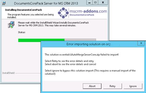 dcp server upgrade error a managed solution cannot overwrite the