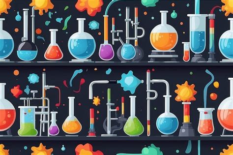 Premium Photo Chemistry Lab Scene Flat Vector Illustration With
