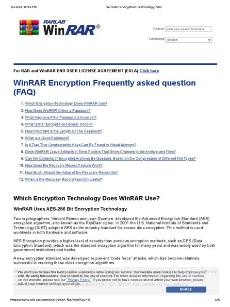Winrar Encryption Technology Faq Pdf Password Encryption
