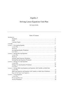 Algebra Solving Linear Equations Unit Plan Algebra Solving Linear Equations Unit Plan Pdf