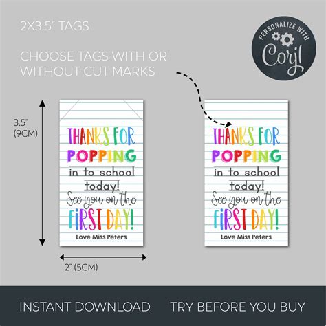 Meet The Teacher T Tag Template Printable Thanks For Popping In Tag