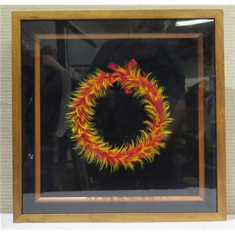 Lei Hulu Feather Lei By Boris Kekaiuluikahikina Huang Framed 18x18