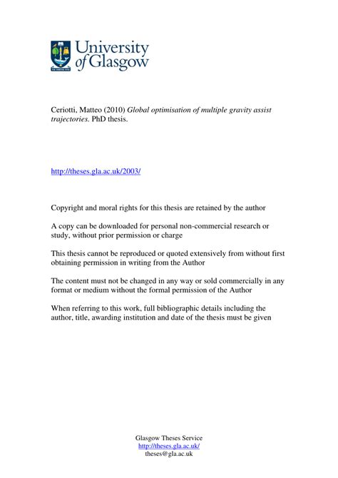 Pdf Global Optimisation Of Multiple Gravity Assist Trajectories