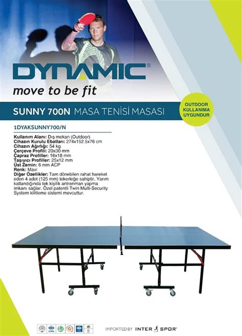 Dynamic Sunny 700 Outdoor Dış Mekan Masa Tenisi Masasıdynamic Sunny 700 Outdoor Dış Mekan