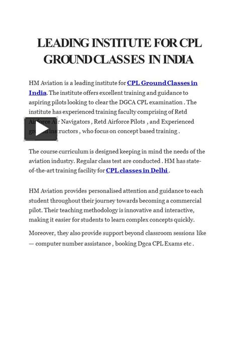 Ppt Leading Institute For Cpl Ground Classes In India Powerpoint