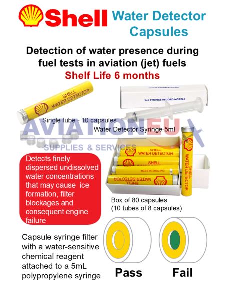 Shell® Aviation Fuel Water Detector Capsules Sku Shl Dctr Cps
