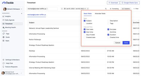 Export Google Calendar Tackle