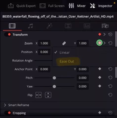 How To EASE IN OUT On Keyframes In DaVinci Resolve IPad