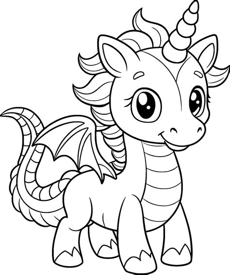 Dragon And Unicorn Coloring Pages