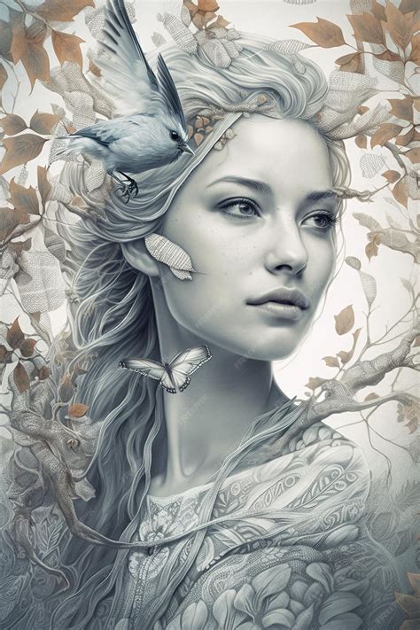 Premium Ai Image Exquisite Female Portrait A Stunning Dot Matrix