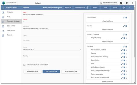 Collect Geotechnical Field Data Entry Template