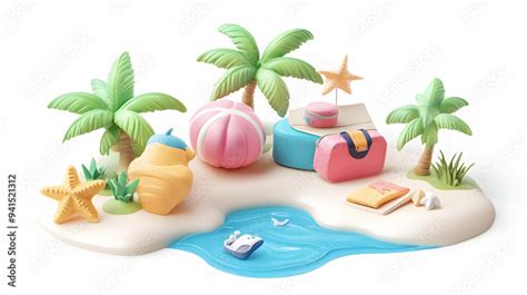 3d Icon As Ai Travel Itinerary And Beach Holiday Concept As An Ai Travel Itinerary Icon Paired
