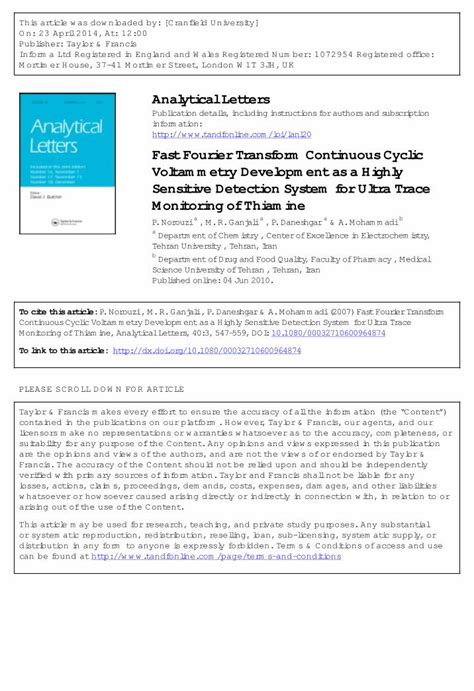 pdf fast fourier transform continuous cyclic voltammetry development