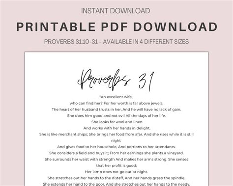 Proverbs 31 10 31 Printable