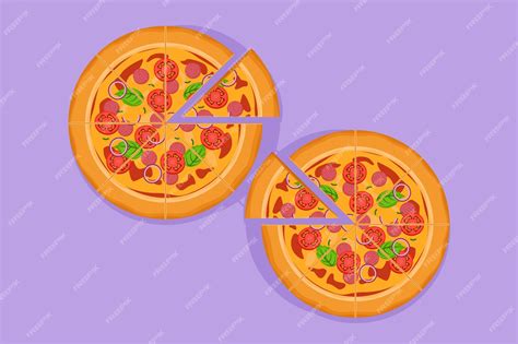 만화 플랫 스타일 그리기 신선한 이탈리아 피자 로고 벡터 그래픽 아트 그림 패스트 푸드 피자 카페 메뉴 및 레스토랑 배지 개념 길거리 음식 로고 타입 그래픽 디자인 벡터