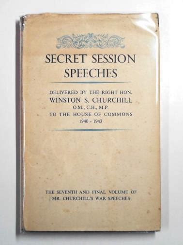 Secret Session Speeches By Eade Charles 1946 First Edition Cotswold Internet Books