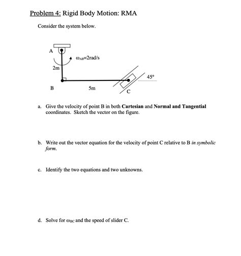 Solved Problem 4 Rigid Body Motion Rma Consider The S