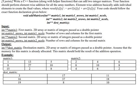 Solved 3 Points Write A C Function Along With Helper