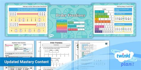 Y3 Ordering And Comparing Fractions Lesson 8 Teacher Made