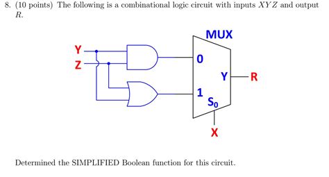 Solved 8 10 Points The Following Is A Combinational Logic