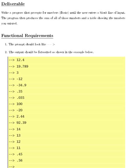 Solved Write A Program That Prompts For Numbers Floats