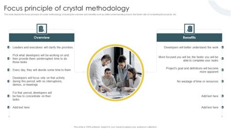 Crystal Methods In Agile Framework Focus Principle Of Crystal Methodology Icons PDF PowerPoint