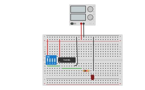 Circuit Design Inverter 74hc04 Tinkercad